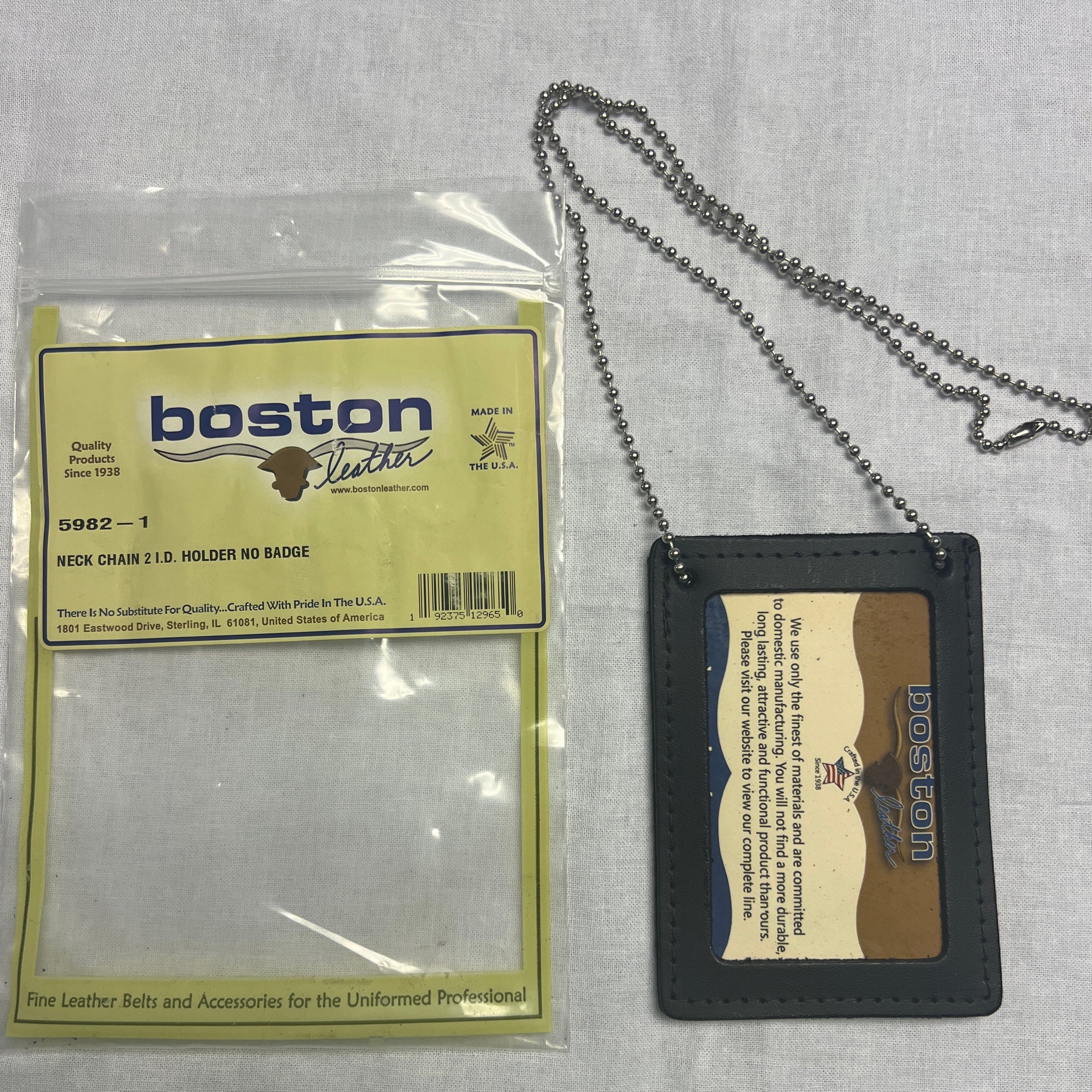 Boston Leather-Neck Chain ID Holder | Pensacola Safety Warehouse